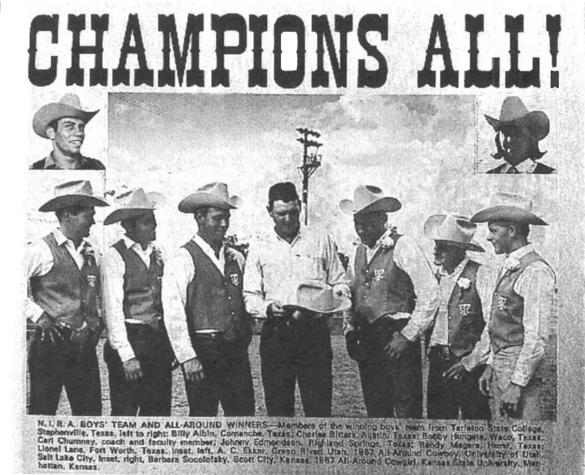 1967 Tarleton State College Men’s Rodeo Team - Inductee of the Texas ...